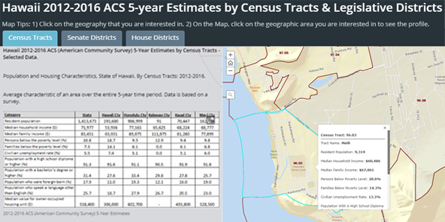 Census | DBEDT Interactive Map Updated With 2012-2016 ACS Data